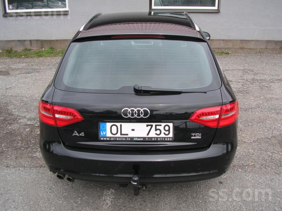 Black Audi A4 2013 in Riga, with an engine capacity of 2.00 L and mileage of 0 thousand km for 7950 €, photo 7 on AUTOMOTO.COM.LV