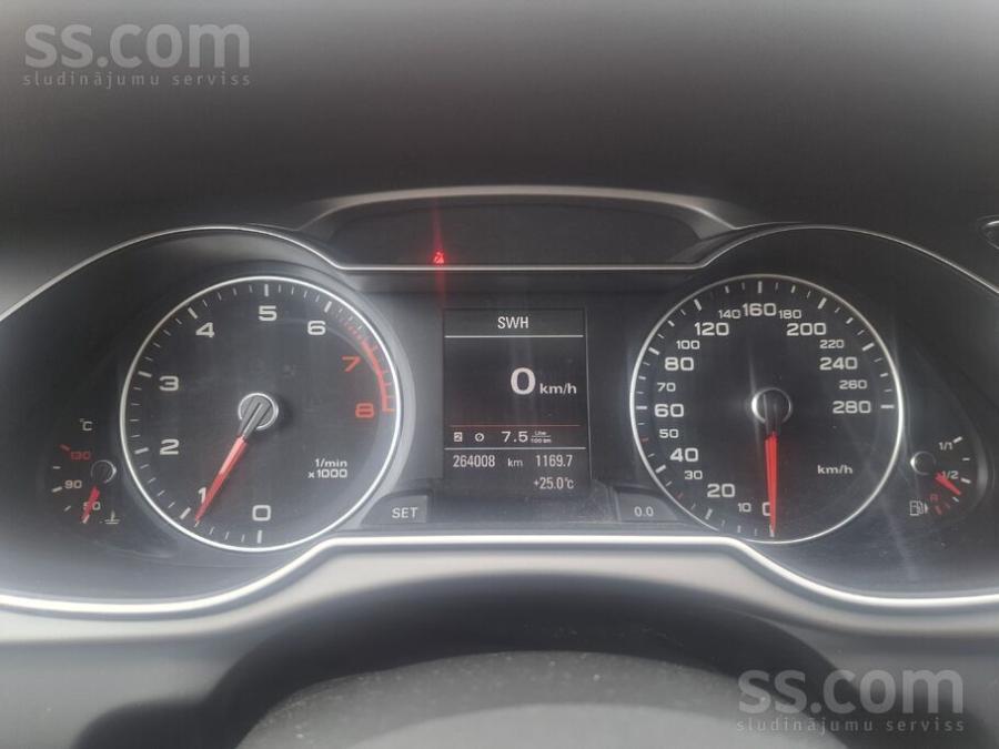 Black Audi A4 2013 in Talsi, with an engine capacity of 2.00 L and mileage of 264 thousand km for 7900 €, photo 16 on AUTOMOTO.COM.LV