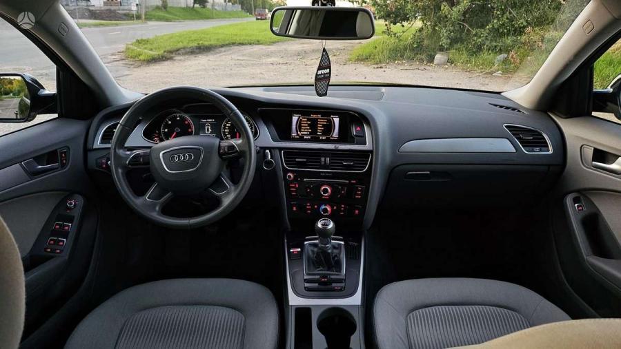 Black Audi A4 2013 in Vilnius, with an engine capacity of 1.97 L and mileage of 300 thousand km for 5600 €, photo 17 on AUTOMOTO.COM.LV