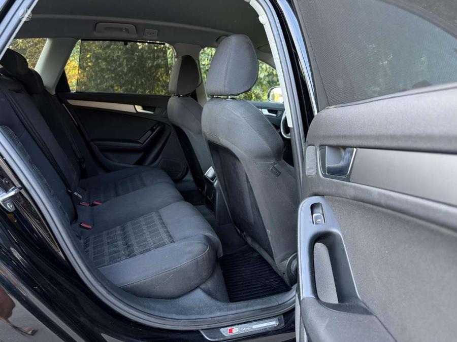 Black Audi A4 2013 in Kaunas, with an engine capacity of 1.97 L and mileage of 336 thousand km for 6500 €, photo 13 on AUTOMOTO.COM.LV