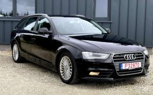 Audi A4 2014 in Klaipeda on AUTOMOTO.COM.LV Black Audi A4 2014 in Klaipeda, with an engine capacity of 2.97 L and mileage of 266 thousand km for 7900 €, photo 1 on AUTOMOTO.COM.LV