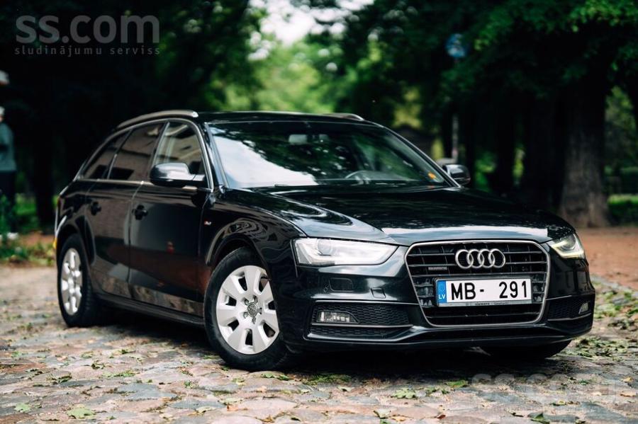 Black Audi A4 2014 in Riga, with an engine capacity of 2.00 L and mileage of 343 thousand km for 6200 €, photo 1 on AUTOMOTO.COM.LV