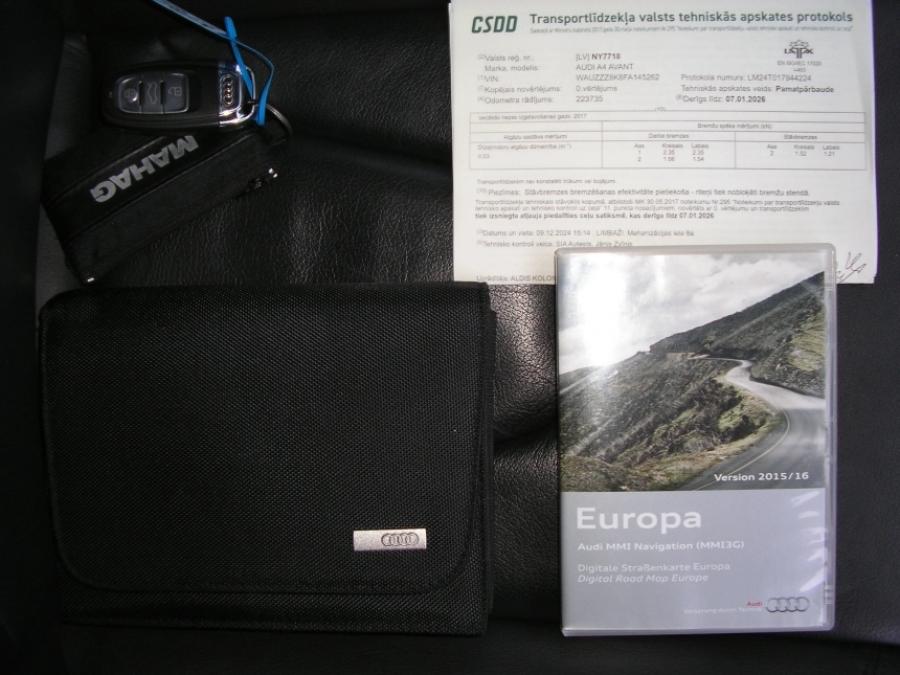 Black Audi A4 2015 in Riga, with an engine capacity of 2.00 L and mileage of 224 thousand km for 10950 €, photo 24 on AUTOMOTO.COM.LV