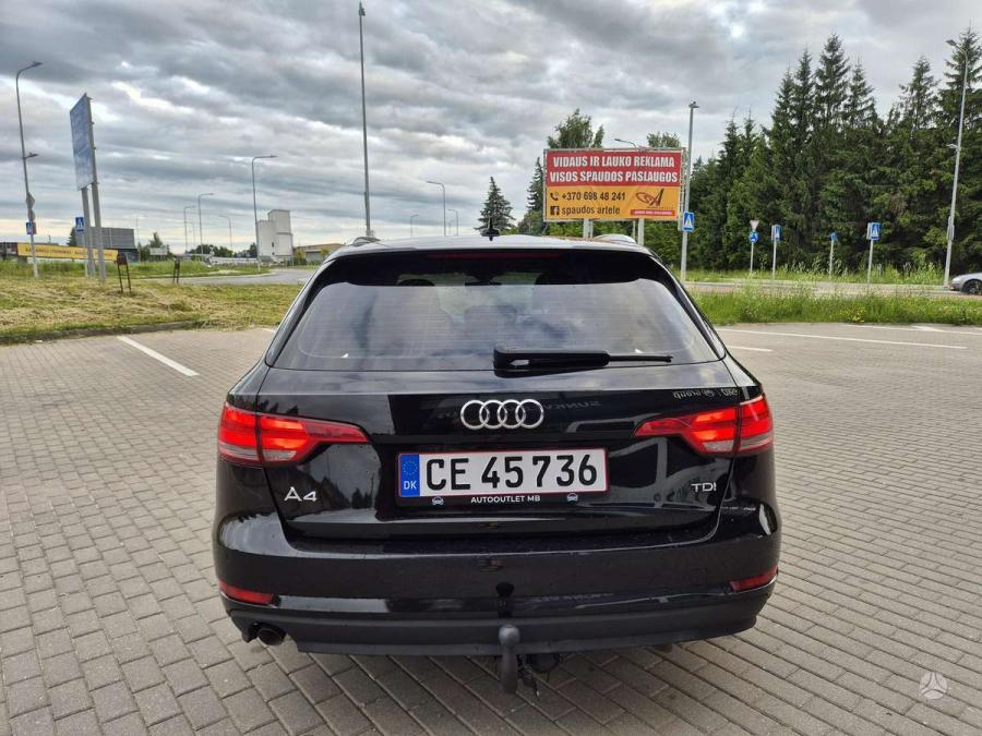 Black Audi A4 2016 in Utena, with an engine capacity of 1.97 L and mileage of 310 thousand km for 8990 €, photo 9 on AUTOMOTO.COM.LV