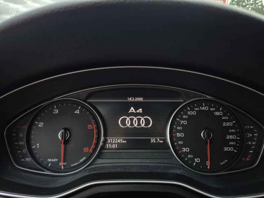 Black Audi A4 2016 in Utena, with an engine capacity of 1.97 L and mileage of 310 thousand km for 8990 €, photo 14 on AUTOMOTO.COM.LV