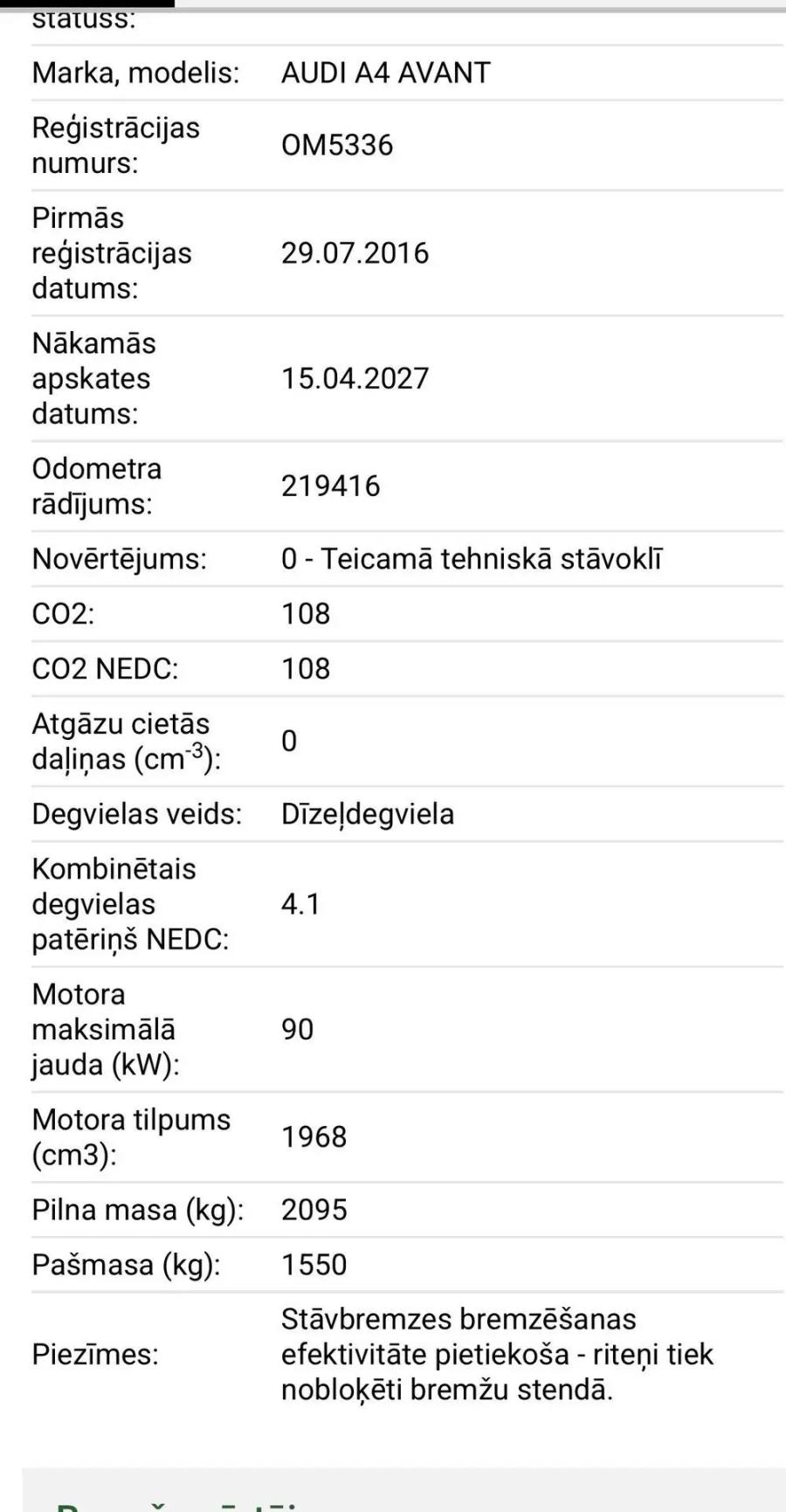 Black Audi A4 2016 in Riga, with an engine capacity of 2.00 L and mileage of 219 thousand km for 11495 €, photo 33 on AUTOMOTO.COM.LV
