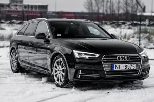 Black Audi A4 2017 in Riga, with an engine capacity of 2.00 L and mileage of 0 thousand km for 13555 €, photo  on AUTOMOTO.COM.LV