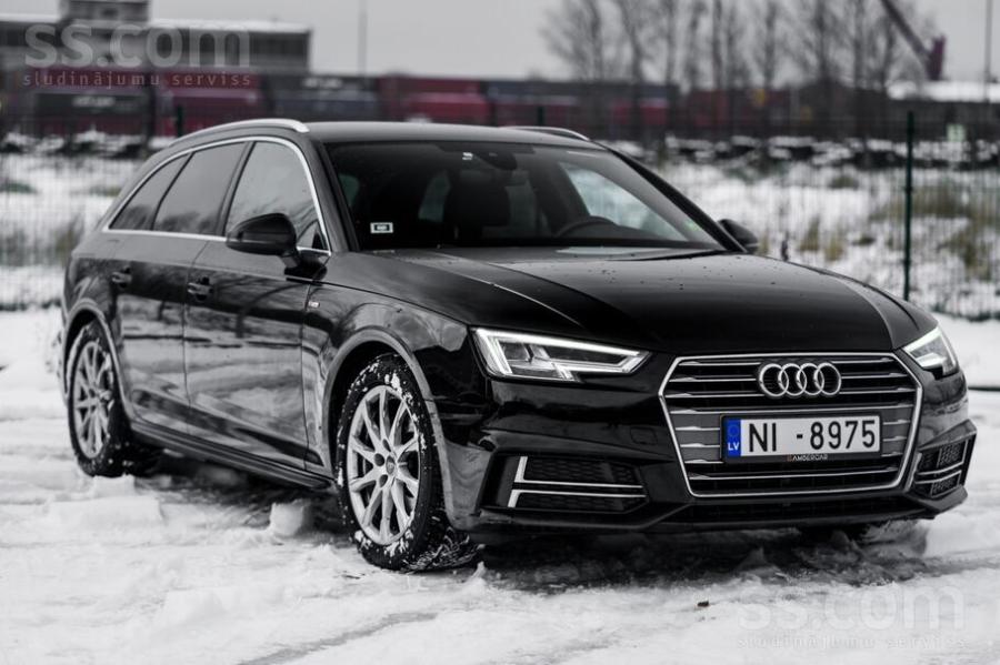 Black Audi A4 2017 in Riga, with an engine capacity of 2.00 L and mileage of 0 thousand km for 13555 €, photo 1 on AUTOMOTO.COM.LV