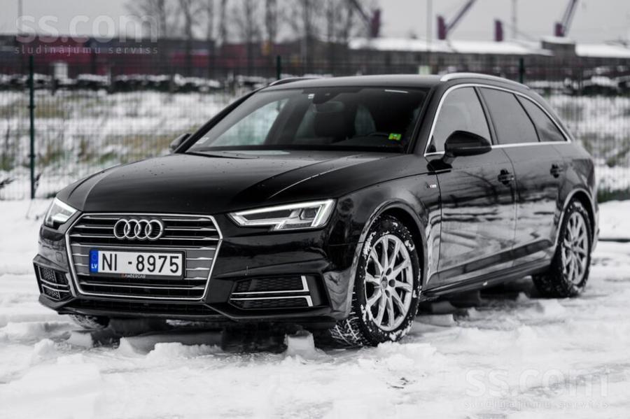 Black Audi A4 2017 in Riga, with an engine capacity of 2.00 L and mileage of 0 thousand km for 13555 €, photo 3 on AUTOMOTO.COM.LV