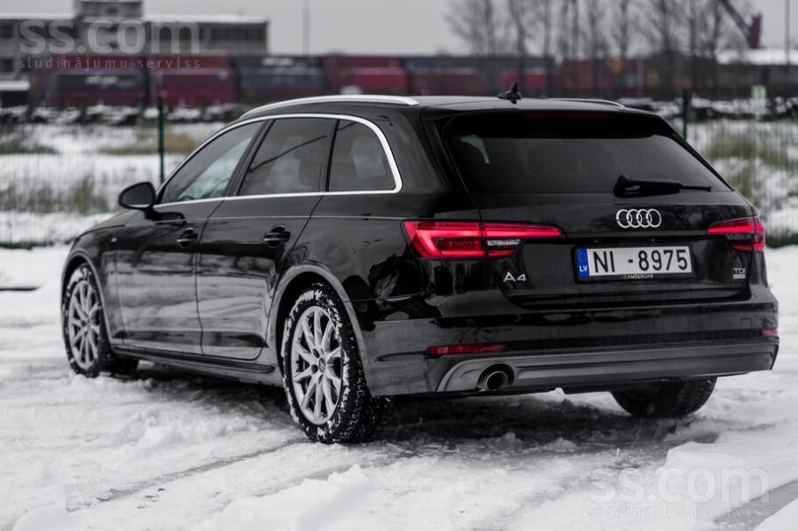 Black Audi A4 2017 in Riga, with an engine capacity of 2.00 L and mileage of 0 thousand km for 13555 €, photo 5 on AUTOMOTO.COM.LV