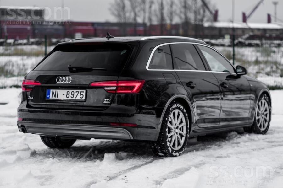 Black Audi A4 2017 in Riga, with an engine capacity of 2.00 L and mileage of 0 thousand km for 13555 €, photo 6 on AUTOMOTO.COM.LV