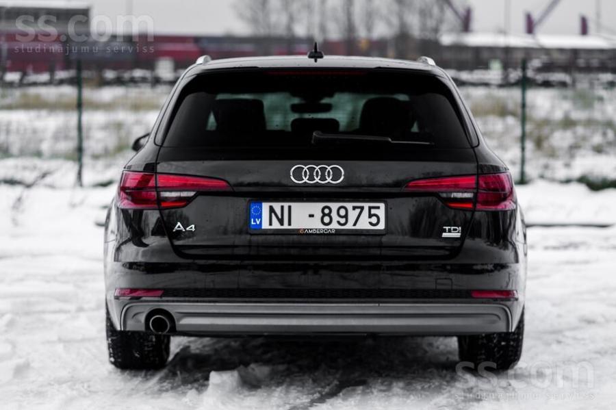 Black Audi A4 2017 in Riga, with an engine capacity of 2.00 L and mileage of 0 thousand km for 13555 €, photo 7 on AUTOMOTO.COM.LV
