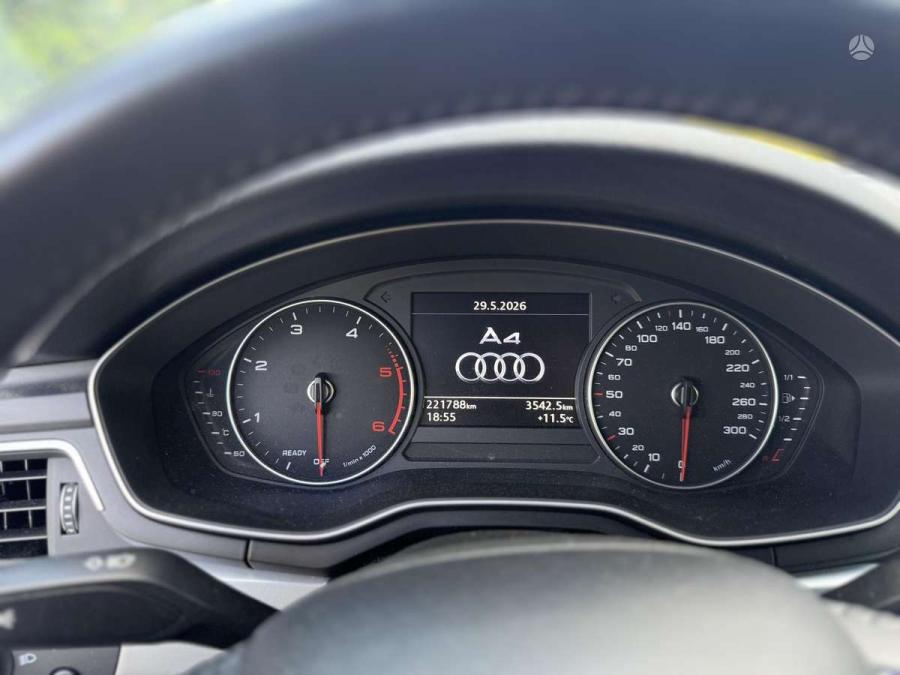 Black Audi A4 2017 in Utena, with an engine capacity of 1.97 L and mileage of 221 thousand km for 11700 €, photo 15 on AUTOMOTO.COM.LV