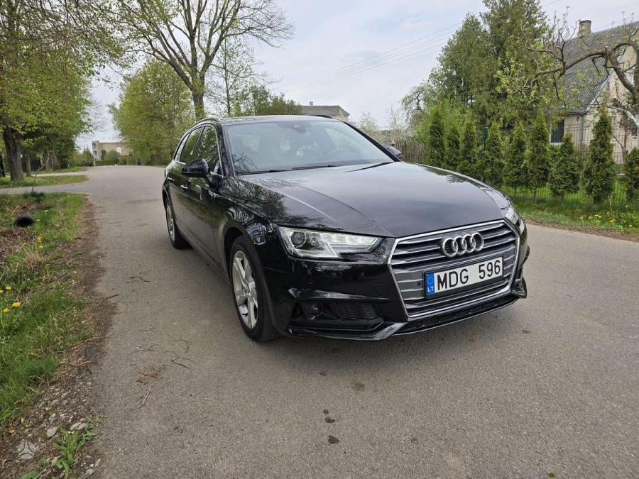Black Audi A4 2018 in Marijampole, with an engine capacity of 1.98 L and mileage of 110 thousand km for 14399 €, photo 1 on AUTOMOTO.COM.LV