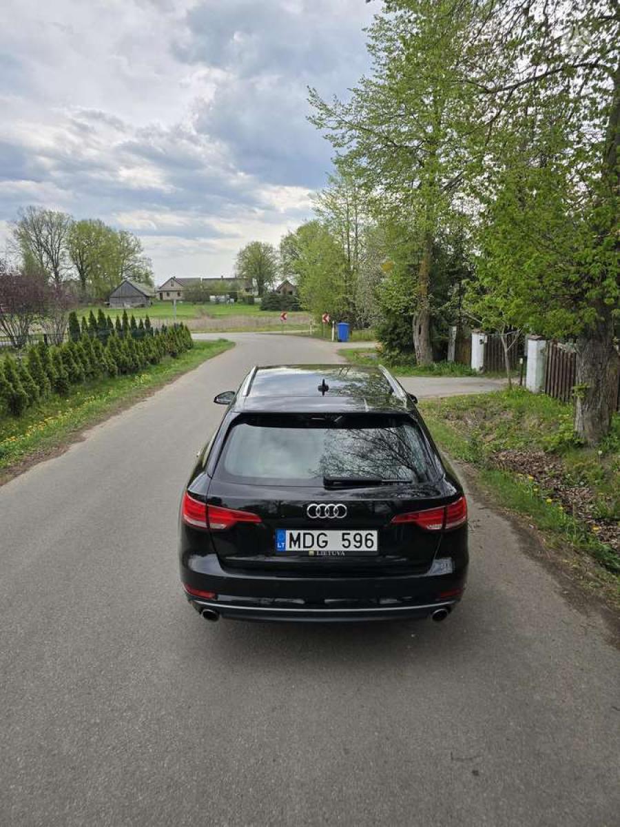 Black Audi A4 2018 in Marijampole, with an engine capacity of 1.98 L and mileage of 110 thousand km for 14399 €, photo 9 on AUTOMOTO.COM.LV