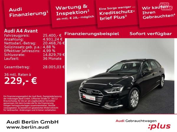 Melns Audi A4 2021 Kauņa, ar dzinēja tilpumu 2.00 L un nobraukumu 88 tūkst. km par 28402 €, foto 1 vietnē AUTOMOTO.COM.LV