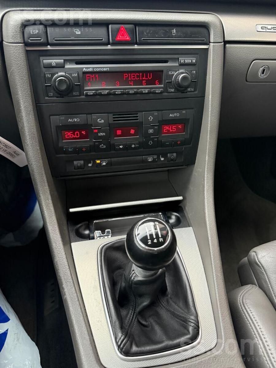 Blue Audi A4 2000 in Riga, with an engine capacity of 3.00 L and mileage of 137 thousand km for 2850 €, photo 19 on AUTOMOTO.COM.LV