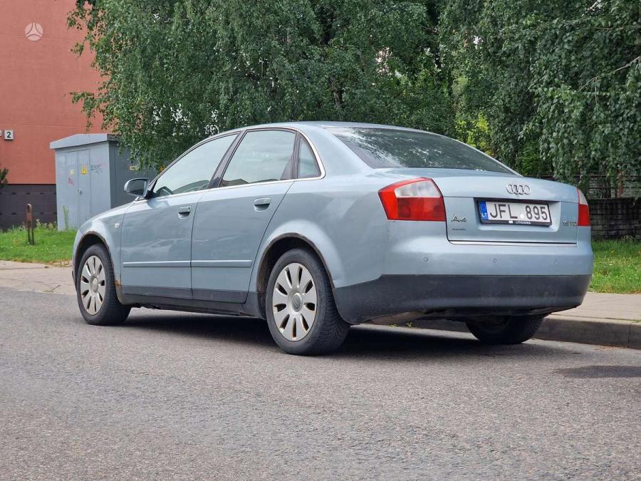 Blue Audi A4 2002 in Vilnius, with an engine capacity of 1.90 L and mileage of 251 thousand km for 950 €, photo 7 on AUTOMOTO.COM.LV