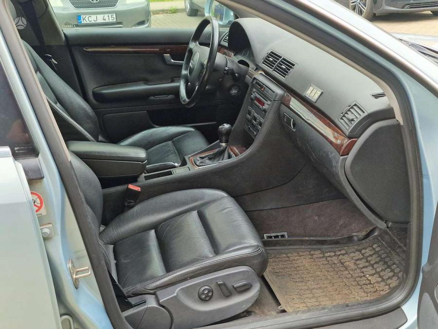 Blue Audi A4 2002 in Vilnius, with an engine capacity of 1.90 L and mileage of 251 thousand km for 950 €, photo 13 on AUTOMOTO.COM.LV