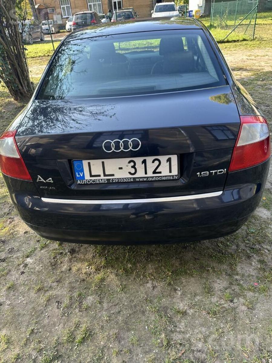 Blue Audi A4 2002 in Jelgava, with an engine capacity of 1.90 L and mileage of 317 thousand km for 650 €, photo 5 on AUTOMOTO.COM.LV