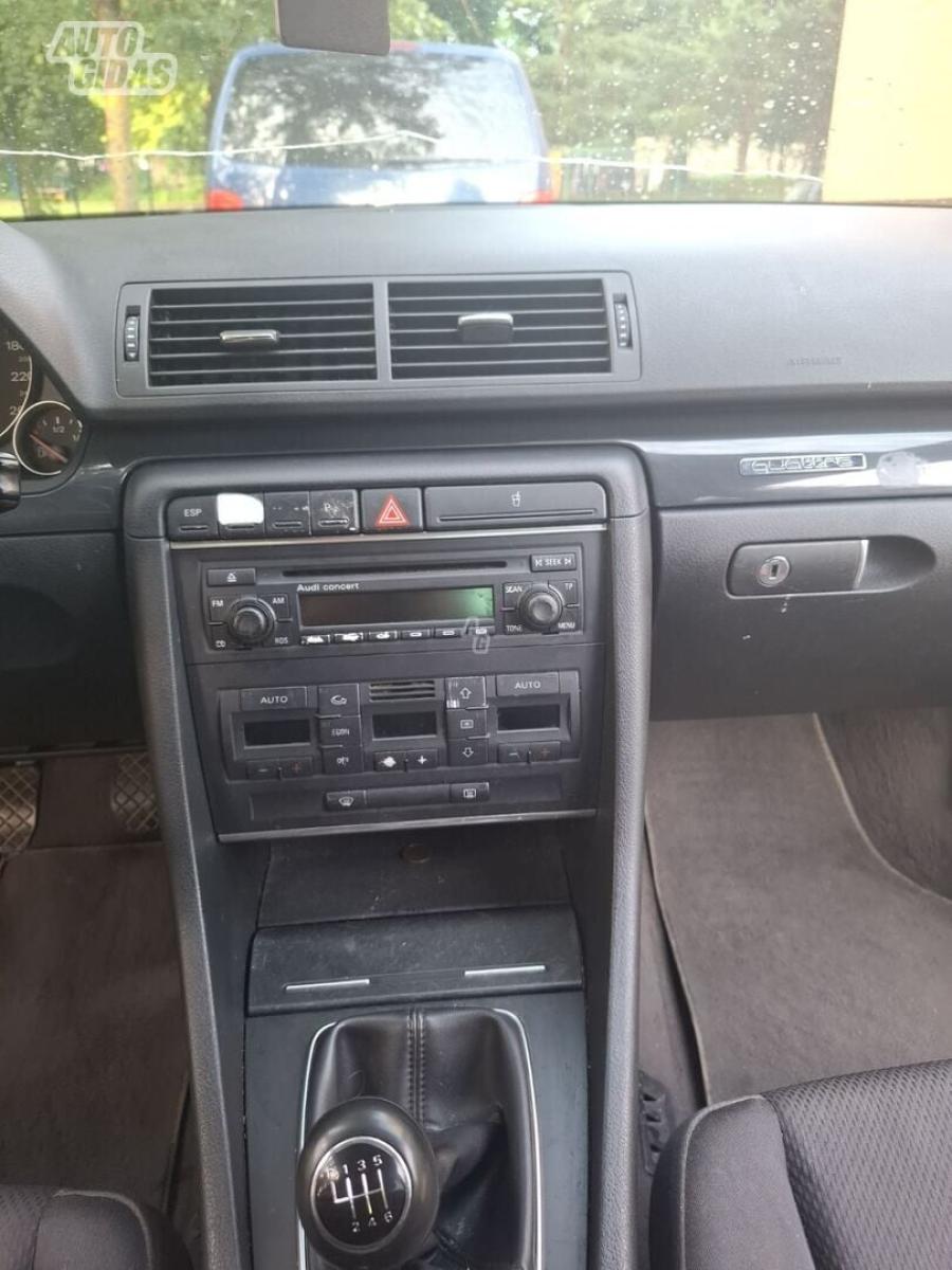 Zils Audi A4 2003 Panevēža, ar dzinēja tilpumu 2.50 L un nobraukumu 285 tūkst. km par 1200 €, foto 10 vietnē AUTOMOTO.COM.LV