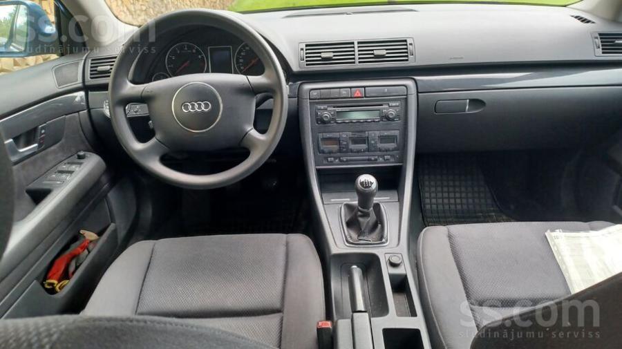 Blue Audi A4 2004 in Limbazi, with an engine capacity of 2.00 L and mileage of 193 thousand km for 650 €, photo 19 on AUTOMOTO.COM.LV