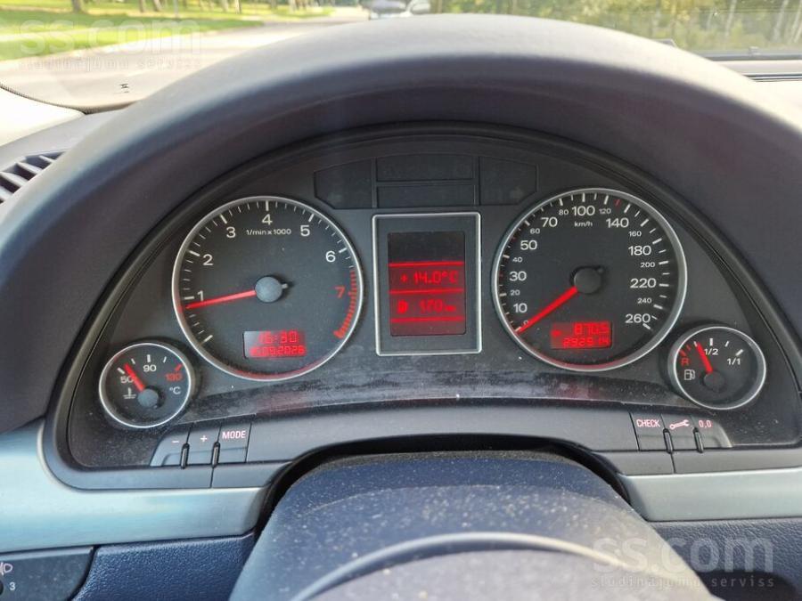 Blue Audi A4 2005 in Limbazi, with an engine capacity of 1.80 L and mileage of 293 thousand km for 3180 €, photo 16 on AUTOMOTO.COM.LV