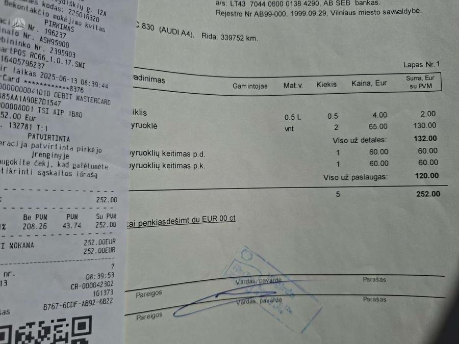 Zils Audi A4 2009 Viļņa, ar dzinēja tilpumu 1.97 L un nobraukumu 349 tūkst. km par 3950 €, foto 16 vietnē AUTOMOTO.COM.LV