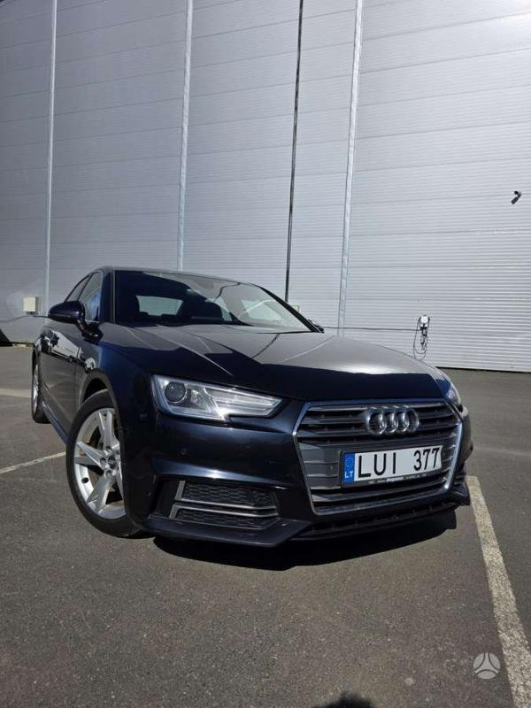 Blue Audi A4 2018 in Vilnius, with an engine capacity of 1.97 L and mileage of 24 thousand km for 12500 €, photo 1 on AUTOMOTO.COM.LV