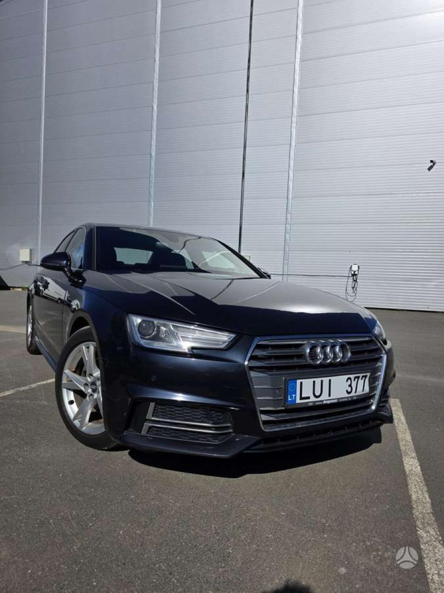 Blue Audi A4 2018 in Vilnius, with an engine capacity of 1.97 L and mileage of 24 thousand km for 12500 €, photo 1 on AUTOMOTO.COM.LV