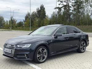 Blue Audi A4 2018 in Vilnius, with an engine capacity of 2.00 L and mileage of 111 thousand km for 16300 €, photo 3 on AUTOMOTO.COM.LV