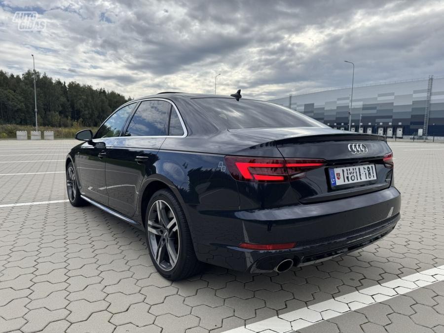 Blue Audi A4 2018 in Vilnius, with an engine capacity of 2.00 L and mileage of 111 thousand km for 16300 €, photo 8 on AUTOMOTO.COM.LV