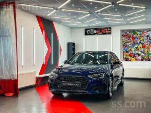Zils Audi A4 2023 Rīga, ar dzinēja tilpumu 2.00 L un nobraukumu 55 tūkst. km par 35900 €, foto  vietnē AUTOMOTO.COM.LV