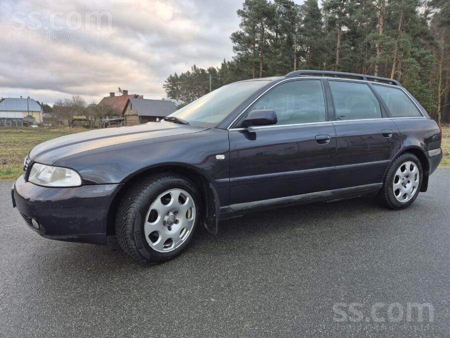 Blue Audi A4 1999 in Riga, with an engine capacity of 1.80 L and mileage of 418 thousand km for 1000 €, photo 1 on AUTOMOTO.COM.LV