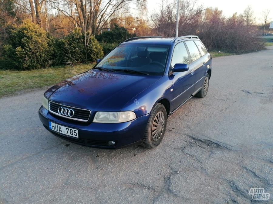 Blue Audi A4 1999 in Utena, with an engine capacity of 1.80 L and mileage of 299 thousand km for 750 €, photo 1 on AUTOMOTO.COM.LV