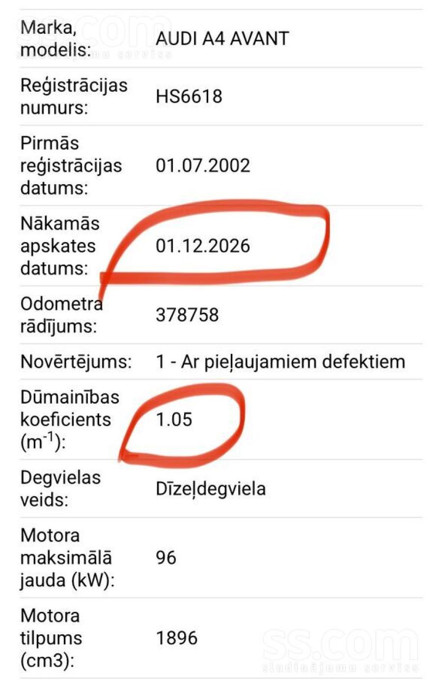 Blue Audi A4 2002 in Jelgava, with an engine capacity of 1.90 L and mileage of 378 thousand km for 1850 €, photo 14 on AUTOMOTO.COM.LV