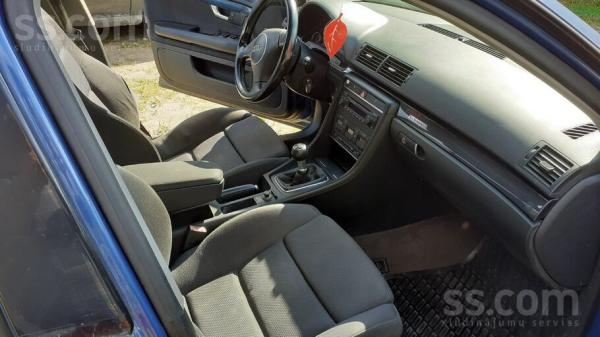 Audi A4 2002 in Balvi on AUTOMOTO.COM.LV Blue Audi A4 2002 in Balvi, with an engine capacity of 2.50 L and mileage of 360 thousand km for 2600 €, photo 7 on AUTOMOTO.COM.LV