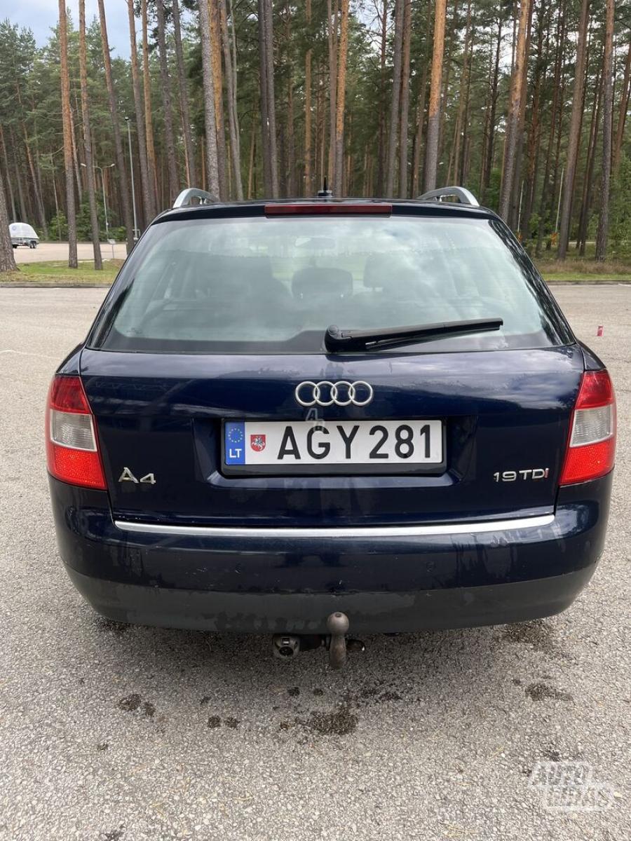 Zils Audi A4 2004 Druskininkai, ar dzinēja tilpumu 1.90 L un nobraukumu 360 tūkst. km par 1000 €, foto 8 vietnē AUTOMOTO.COM.LV