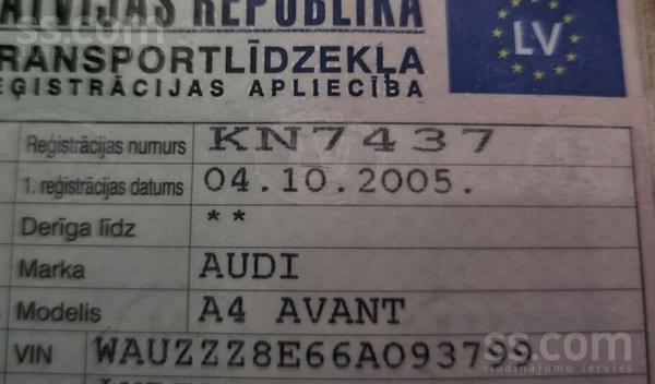 Blue Audi A4 2005 in Riga, with an engine capacity of 2.00 L and mileage of 370 thousand km for 2200 €, photo 2 on AUTOMOTO.COM.LV