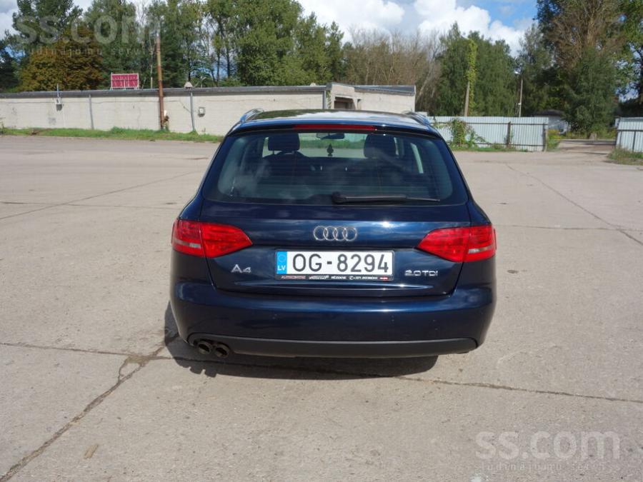 Blue Audi A4 2008 in Riga, with an engine capacity of 2.00 L and mileage of 0 thousand km for 4650 €, photo 35 on AUTOMOTO.COM.LV