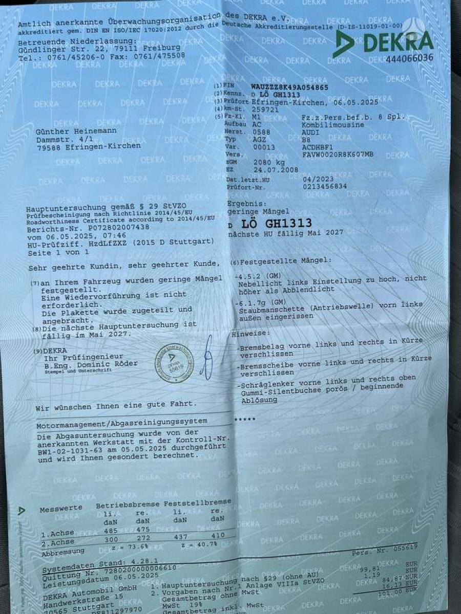 Синий Ауди А4 2008 в Шяуляй, объемом двигателя 1.80 л и пробегом 269 тыс. км за 4900 €, фото 27 на AUTOMOTO.COM.LV