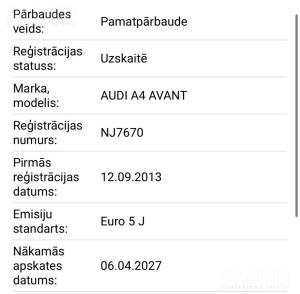 Blue Audi A4 2013 in Riga, with an engine capacity of 3.00 L and mileage of 340 thousand km for 5990 €, photo 30 on AUTOMOTO.COM.LV