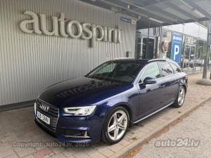 Zils Audi A4 2019 Tallina, ar dzinēja tilpumu 2.00 L un nobraukumu 190 tūkst. km par 18490 €, foto  vietnē AUTOMOTO.COM.LV