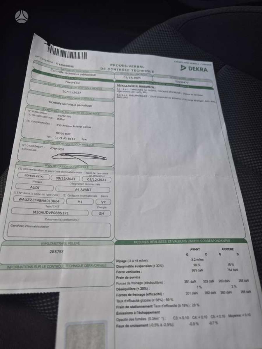 Zils Audi A4 2021 Tauragė, ar dzinēja tilpumu 1.97 L un nobraukumu 302 tūkst. km par 12500 €, foto 13 vietnē AUTOMOTO.COM.LV