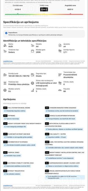 Brown Audi A4 2008 in Jelgava, with an engine capacity of 2.70 L and mileage of 324 thousand km for 4950 €, photo 29 on AUTOMOTO.COM.LV