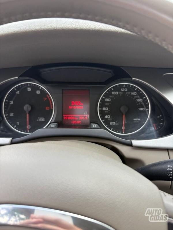 Brūns Audi A4 2010 Mažeikiai, ar dzinēja tilpumu 2.00 L un nobraukumu 190 tūkst. km par 5200 €, foto 9 vietnē AUTOMOTO.COM.LV