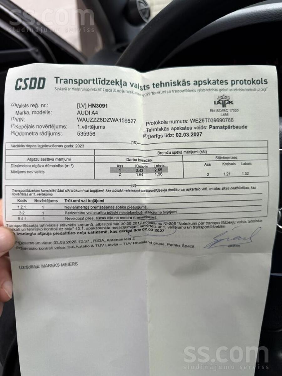 Зеленый Ауди А4 1998 в Рига, объемом двигателя 1.90 л и пробегом 538 тыс. км за 1100 €, фото 9 на AUTOMOTO.COM.LV