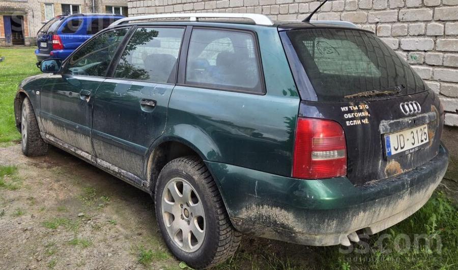 Green Audi A4 1999 in Bauska, with an engine capacity of 1.90 L and mileage of 0 thousand km for 500 €, photo 4 on AUTOMOTO.COM.LV