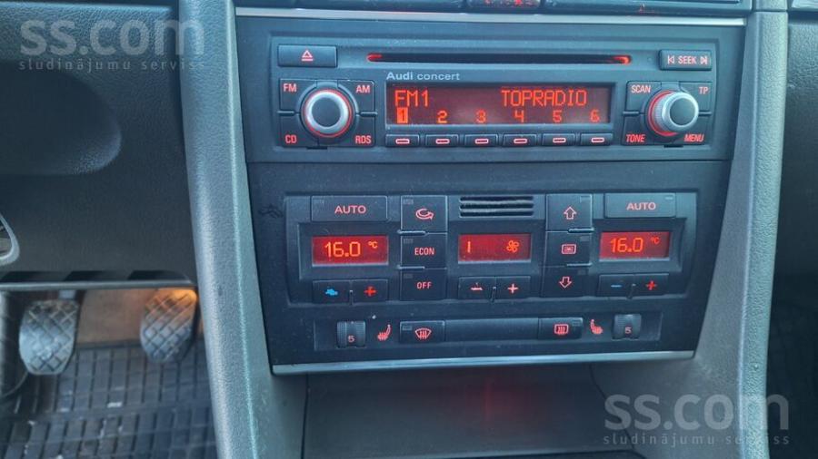 Grey Audi A4 2000 in Daugavpils, with an engine capacity of 2.00 L and mileage of 234 thousand km for 1499 €, photo 7 on AUTOMOTO.COM.LV