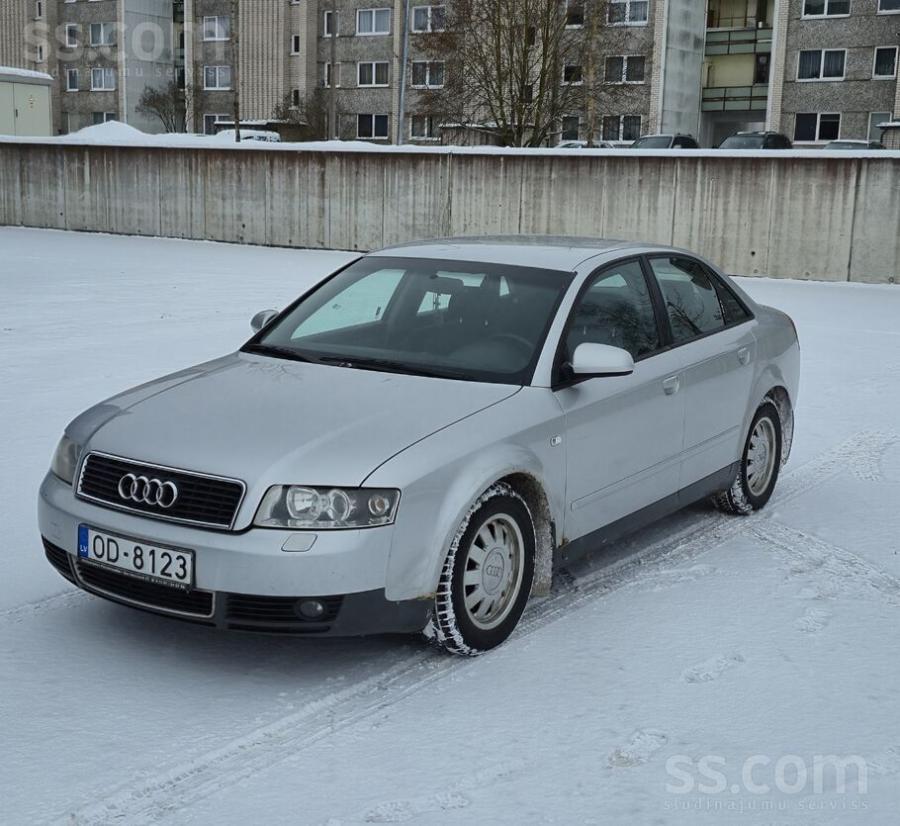 Grey Audi A4 2001 in Jekabpils, with an engine capacity of 1.80 L and mileage of 231 thousand km for 1300 €, photo 3 on AUTOMOTO.COM.LV